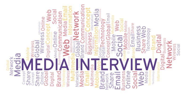 Media Interview word cloud stock illustration. Illustration of collage ...