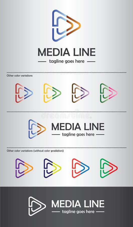 Media Line Logo Template. Best for Branding Stock Vector - Illustration ...