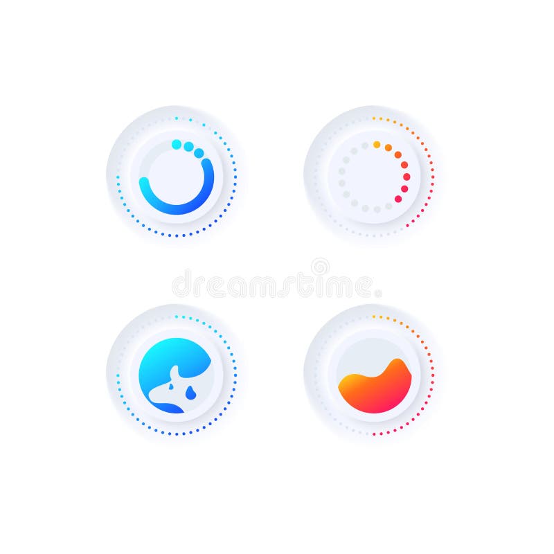 Media Loader UI Elements Kit Stock Vector - Illustration of circle ...