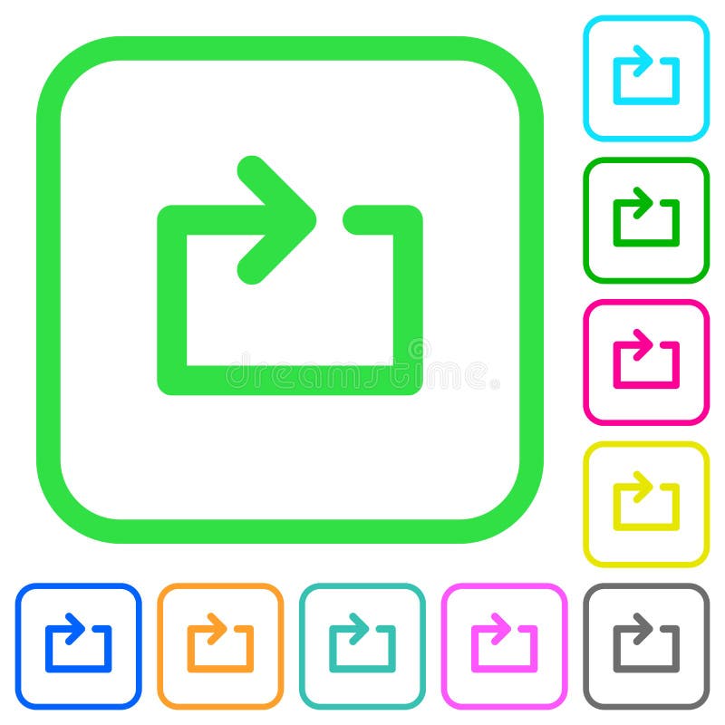 Media Loop Icons on Color Glossy, Rectangular Menu Button Stock Vector ...