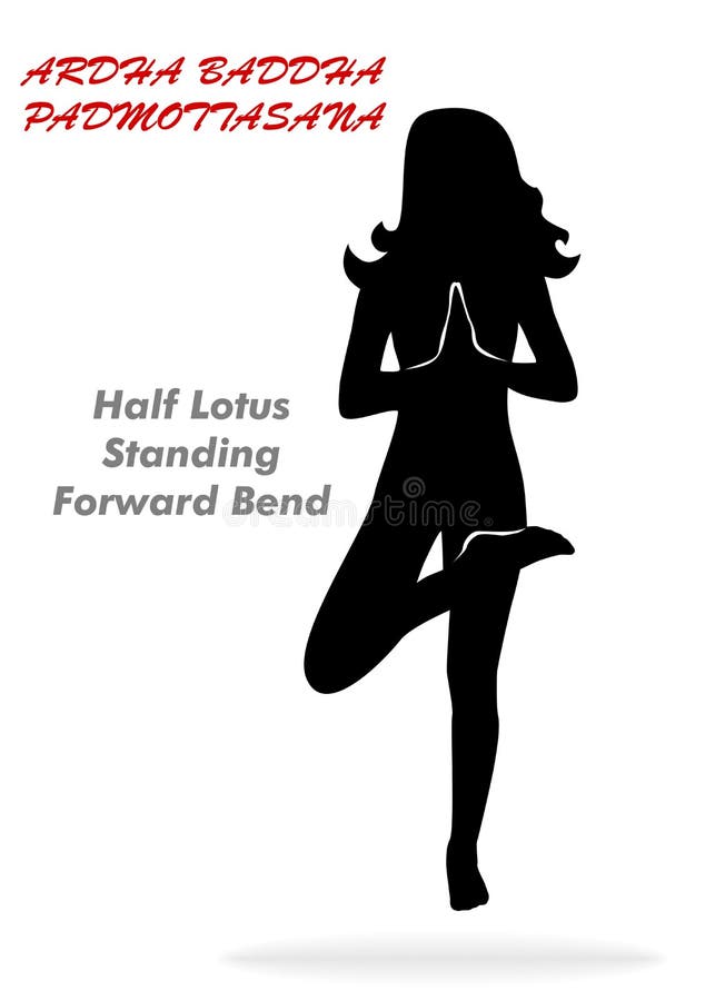 Media Lotus Standing Forward Bend Ilustración del Vector - Ilustración ...