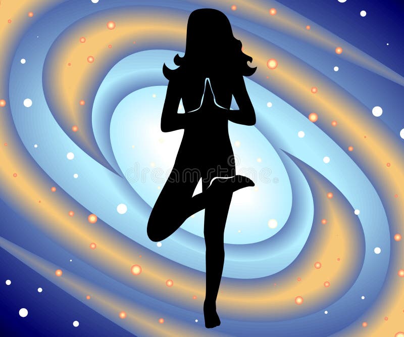 Media Lotus Standing Forward Bend Ilustración del Vector - Ilustración ...