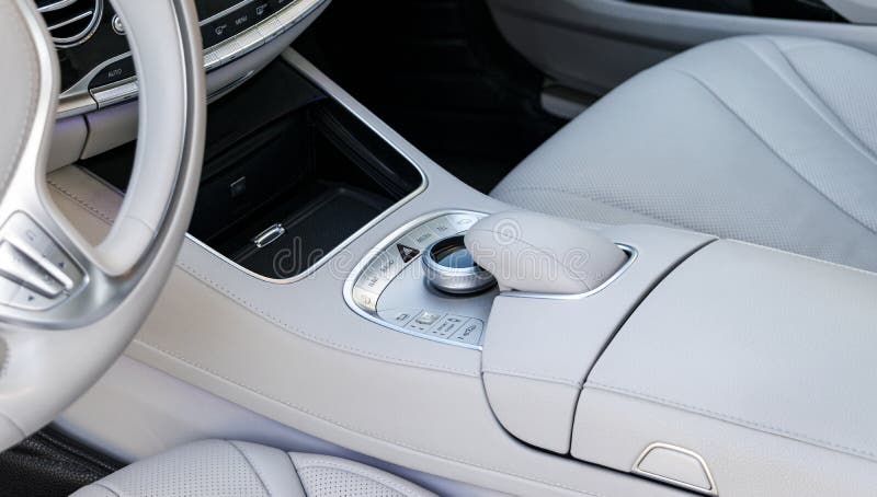 Media and Navigation Control Buttons of a Modern Car. Car Interior ...