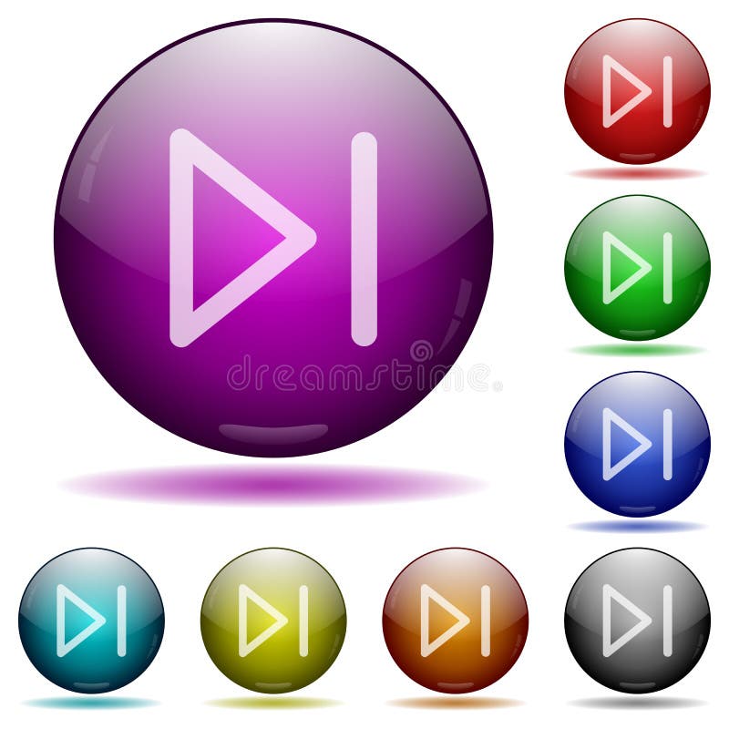 Media Next Glass Sphere Buttons Stock Vector - Illustration of buttons ...