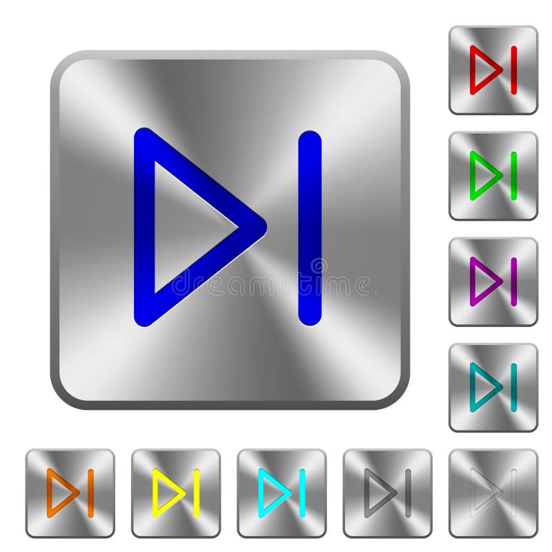 Media Next Rounded Square Steel Buttons Stock Vector - Illustration of ...