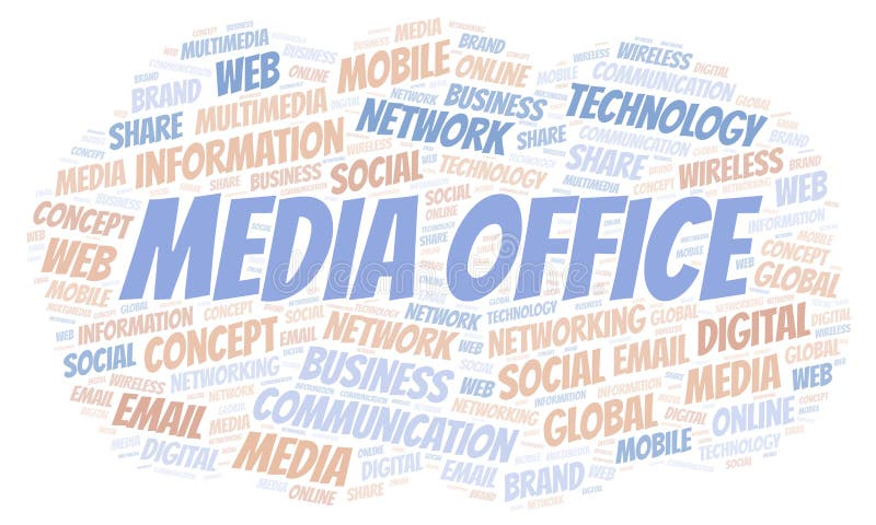 Media Office word cloud stock illustration. Illustration of wordcloud ...