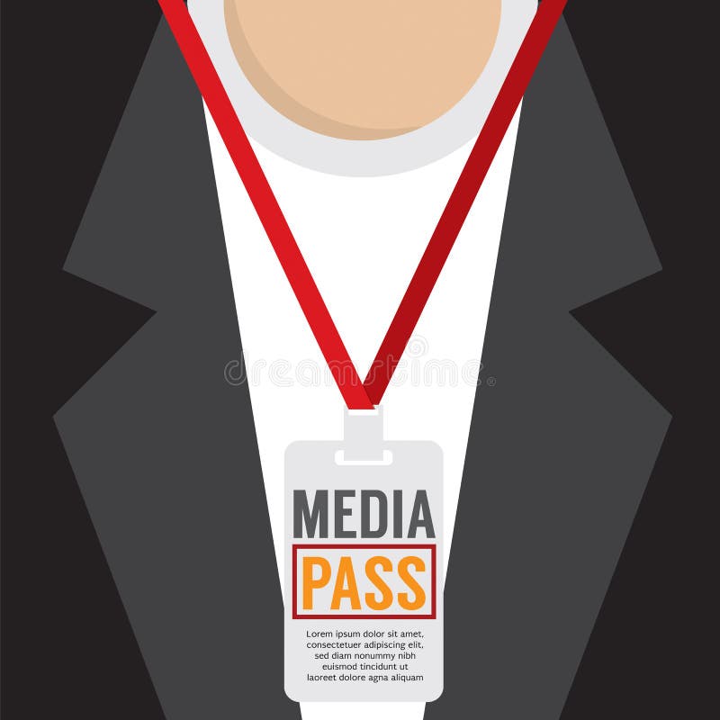 Media Pass Lanyard. stock vector. Illustration of corporate - 57425618