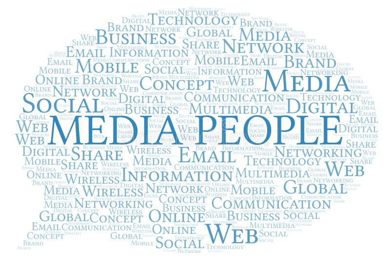 Media People word cloud stock illustration. Illustration of white ...