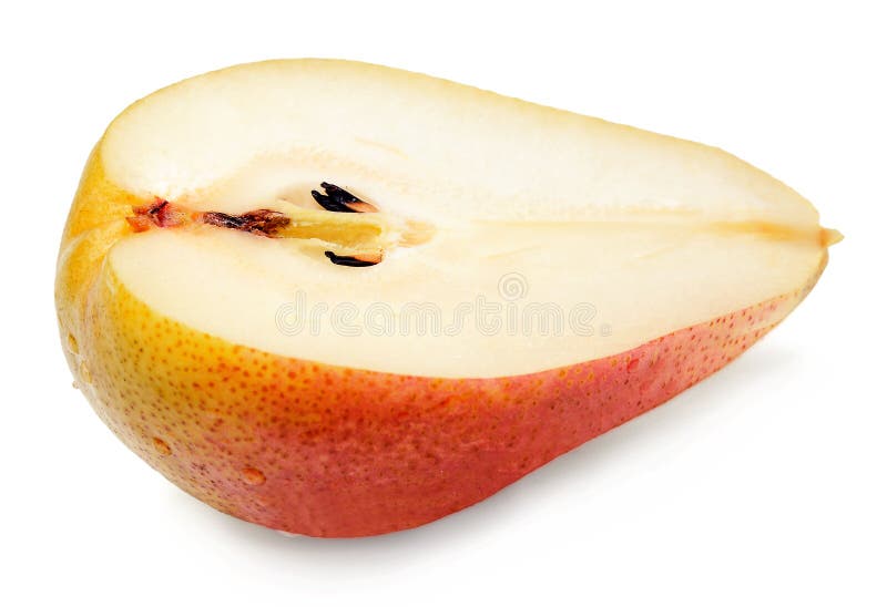 Media Pera En El Fondo Aislado Blanco Imagen de archivo - Imagen de ...