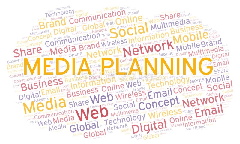 Media Planning word cloud. stock illustration. Illustration of print ...