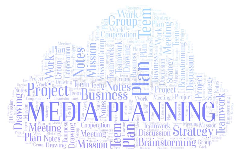 Media Planning word cloud. stock illustration. Illustration of print ...