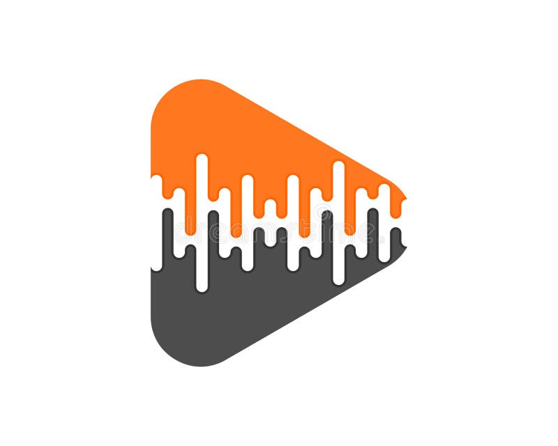 Media Play Button with Sound Wave Inside Stock Vector - Illustration of ...