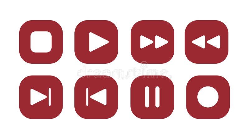 Media Player Button Icons Set. Pause, Rewind, Fast Forward Icon. Ui Elements. Music Player ...