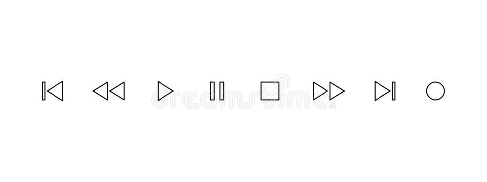 Media Player Button Icons Set. Play, Pause, Rewind, Back, Forward Icon. Ui Elements. Music Video ...