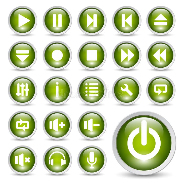 Round Media Player Buttons Stock Illustrations – 3,359 Round Media ...