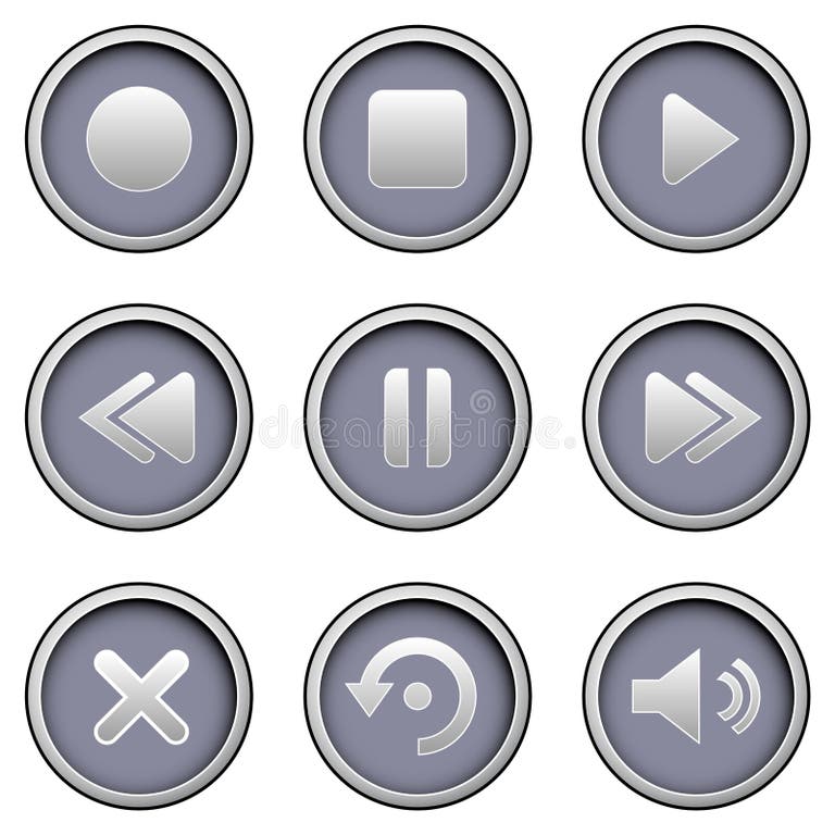 Round Media Player Buttons Stock Illustrations – 3,359 Round Media ...