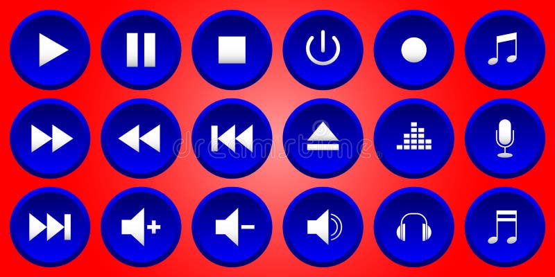 Media Player Buttons. Multimedia Keyboard with Play, Pause, Stop, Skip ...