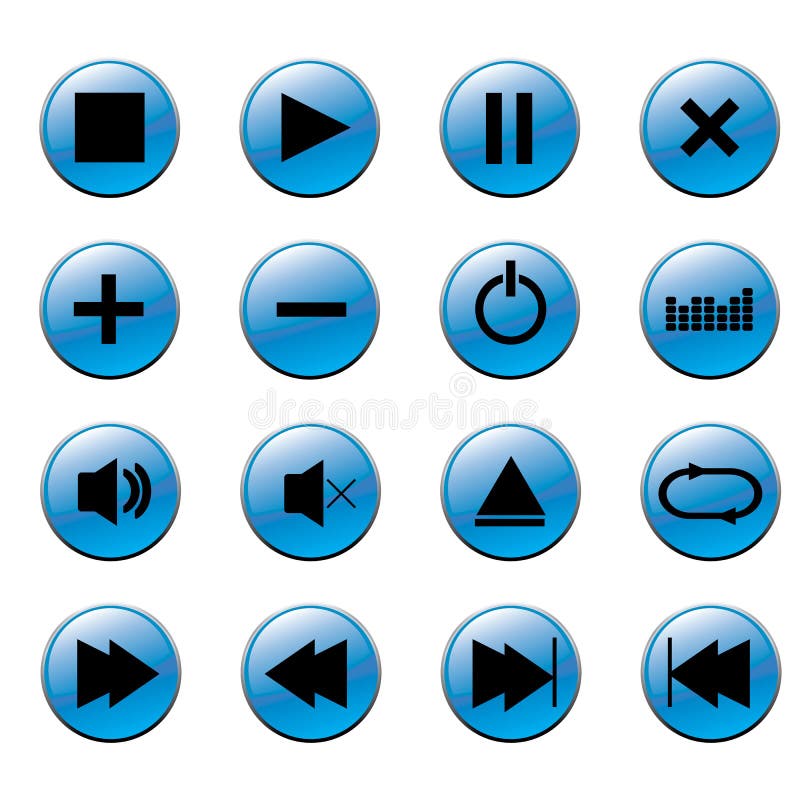 Media Player Buttons stock vector. Illustration of interface - 42893641