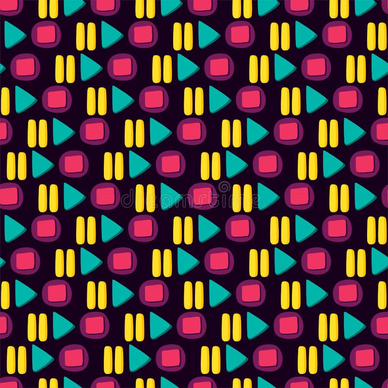 Media Player Colorful Button Flat Seamless Pattern Stock Illustration ...