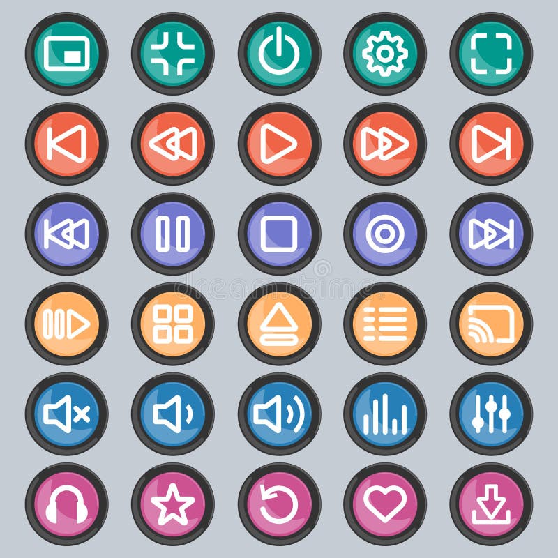 Media Player Control Buttons Set for Designers Stock Vector ... Media Player Control Buttons Set for Designers Stock Vector ...