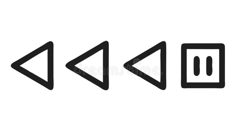 Media Player Control Buttons Vector Set, Play, Pause, Rewind, Vector ...