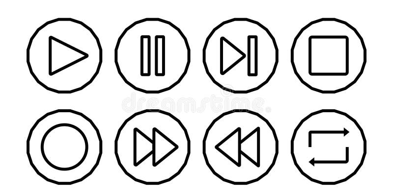 Media Player Control Icon Set. Play and Pause Buttons. Interface ... Media Player Control Icon Set. Play and Pause Buttons. Interface ...