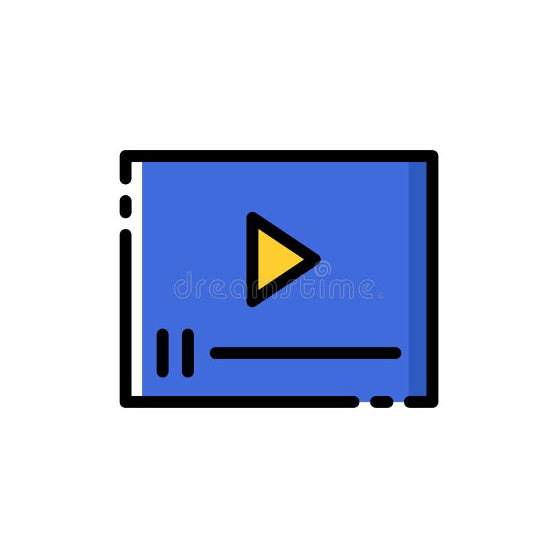 Media Player Vector Illustration. Video Player Line Bright Coloured ...