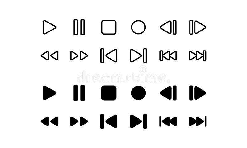 Media Player Buttons As User Interface Stock Vector - Illustration of ...