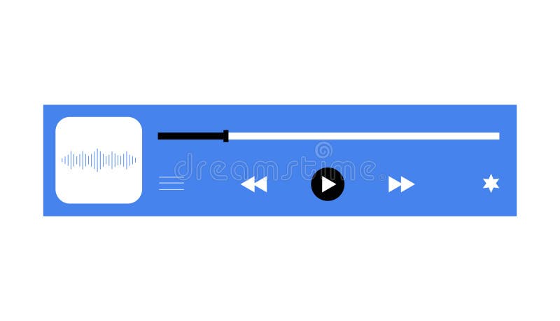 Podcast Media Player Interface in Flat Vector Illustration Symbolizing ...