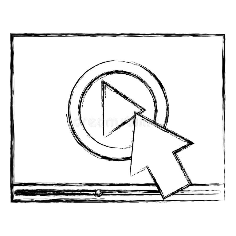 Media Player Interface with Cursor Stock Illustration - Illustration of ...