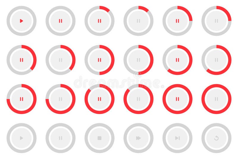 Media Player Interface Symbols. Video Player Icons. Audio Player Stock ...