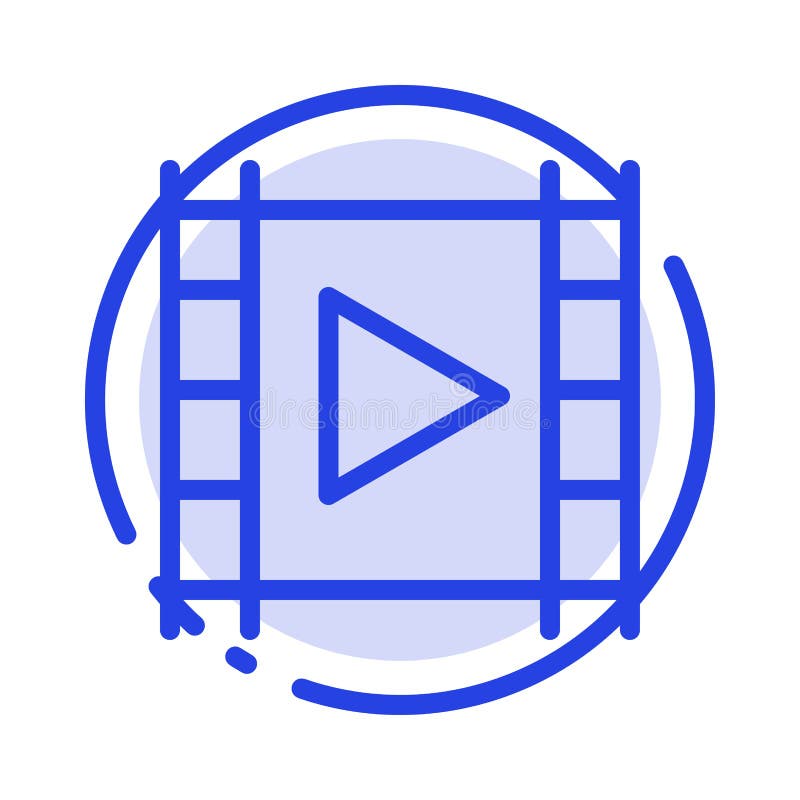 Media, Media Player, Multimedia, Player, Stream Blue Dotted Line Line ...