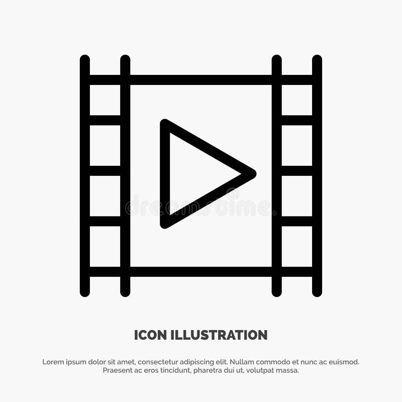 Media, Media Player, Multimedia, Player, Stream Line Icon Vector Stock ...
