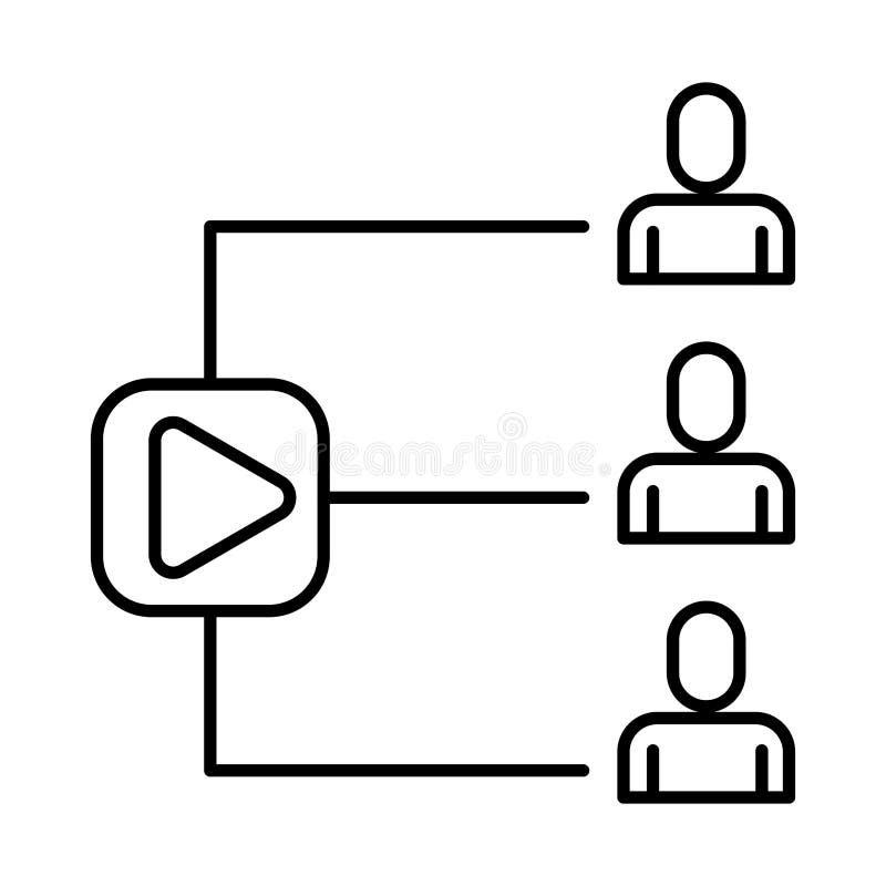 Media Player Play Button with Network Avatars Users Stock Vector ...