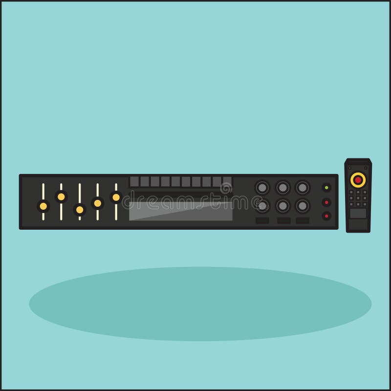 Media Player and Remote Control. Vector Illustration Decorative Design ...