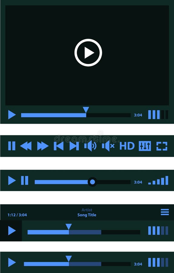 Media player template stock vector. Illustration of control - 51931645