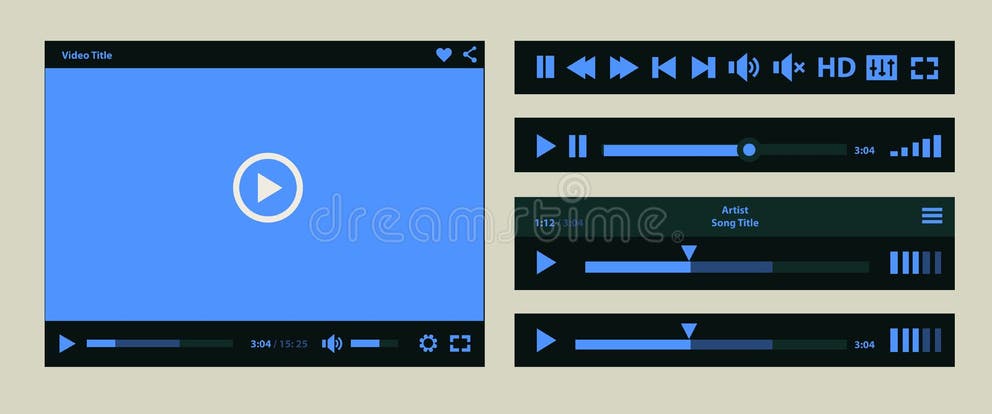 Media player template stock vector. Illustration of play - 60560271