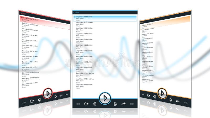 Media Player UI Design with Different Colors Stock Vector ...