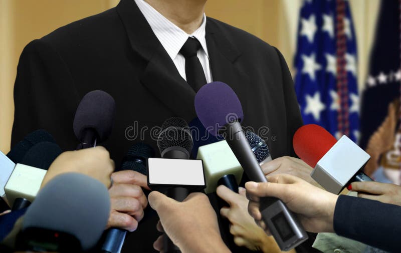 Press Interview. News Conference. Stock Image - Image of press ...