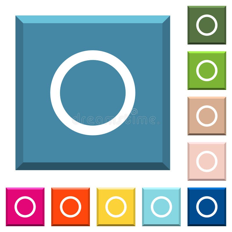 Media Record White Icons on Edged Square Buttons Stock Vector ...