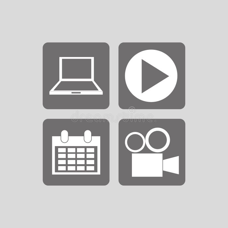 Media related icons image stock illustration. Illustration of network ...