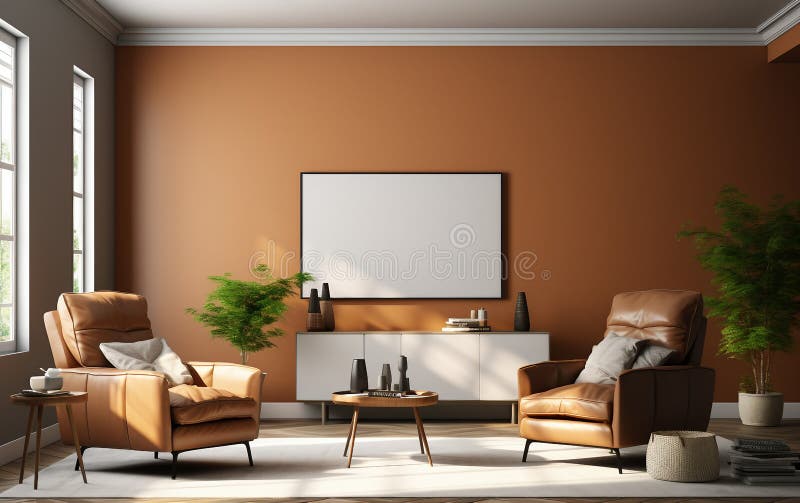 Media Room Featuring a Large Screen on Generative Ai. Stock ...