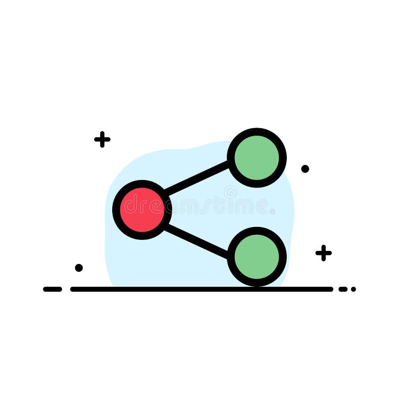 Media, Share, Social, Sharing Business Flat Line Filled Icon Vector ...