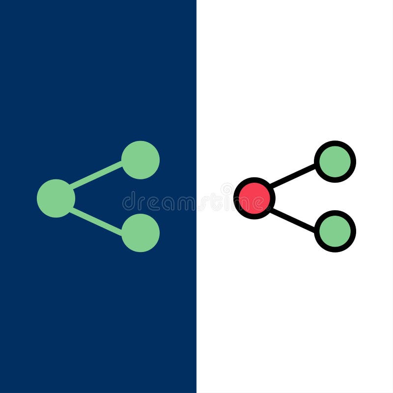 Media, Share, Social, Sharing Icons. Flat and Line Filled Icon Set ...