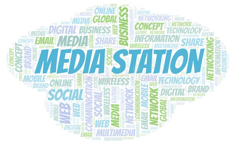 Media Station word cloud stock illustration. Illustration of tagcloud ...