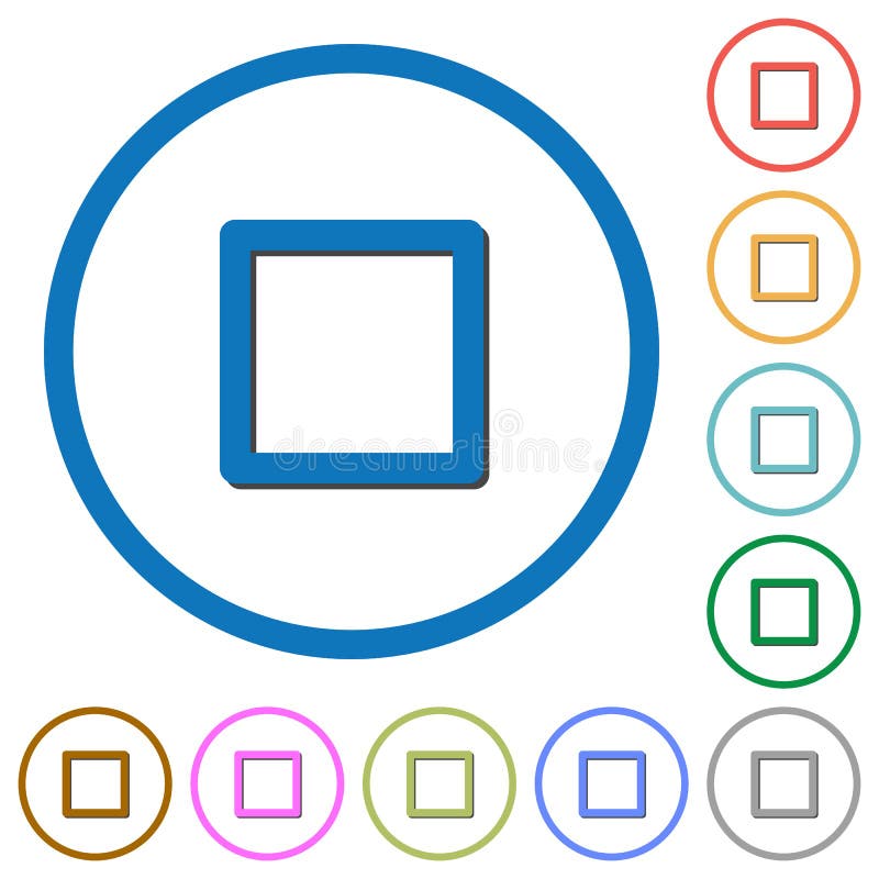 Media Stop Button. Outline Icon Vector Illustration Isolated on White ...