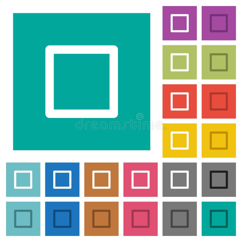 Media Stop Square Flat Multi Colored Icons Stock Vector - Illustration ...