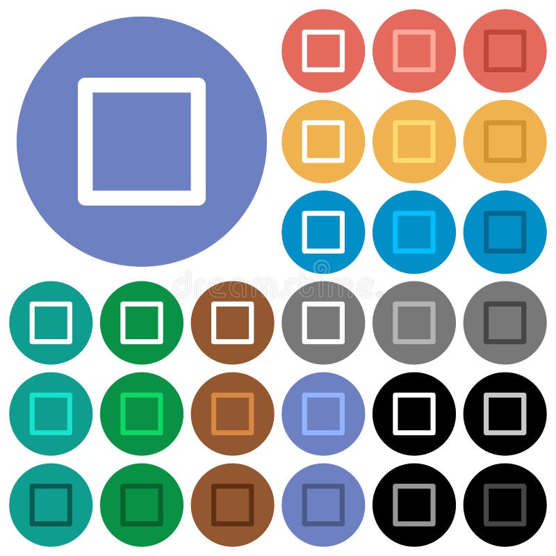 Media Stop Round Flat Multi Colored Icons Stock Vector - Illustration ...