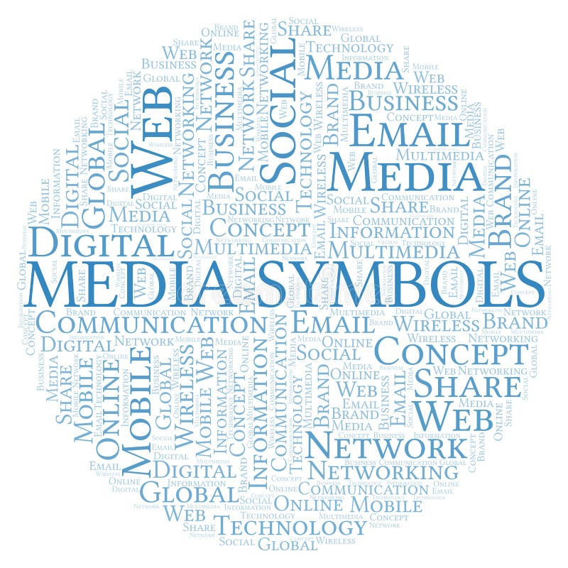 Media Symbols word cloud stock illustration. Illustration of media ...