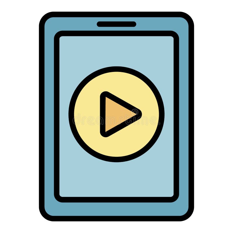 Media Tablet Icon Color Outline Vector Stock Vector - Illustration of ...